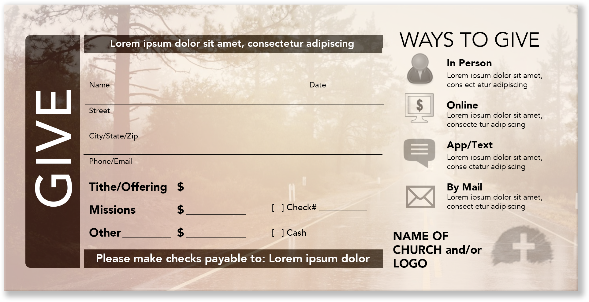 Offering Envelope Template | Digital Download | 01
