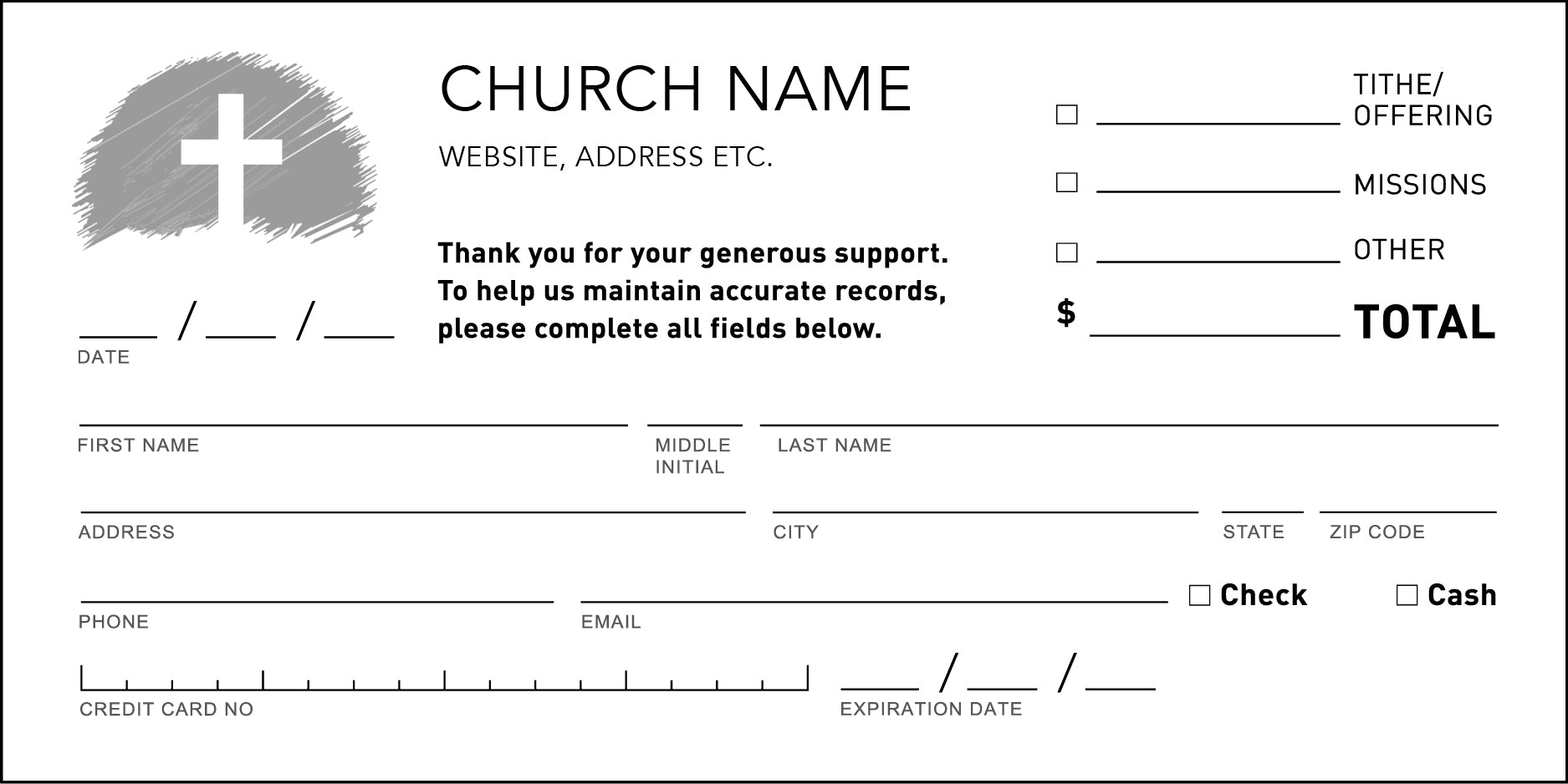 Custom Offering Envelope | MyOfferingEnvelope.com | Template 4
