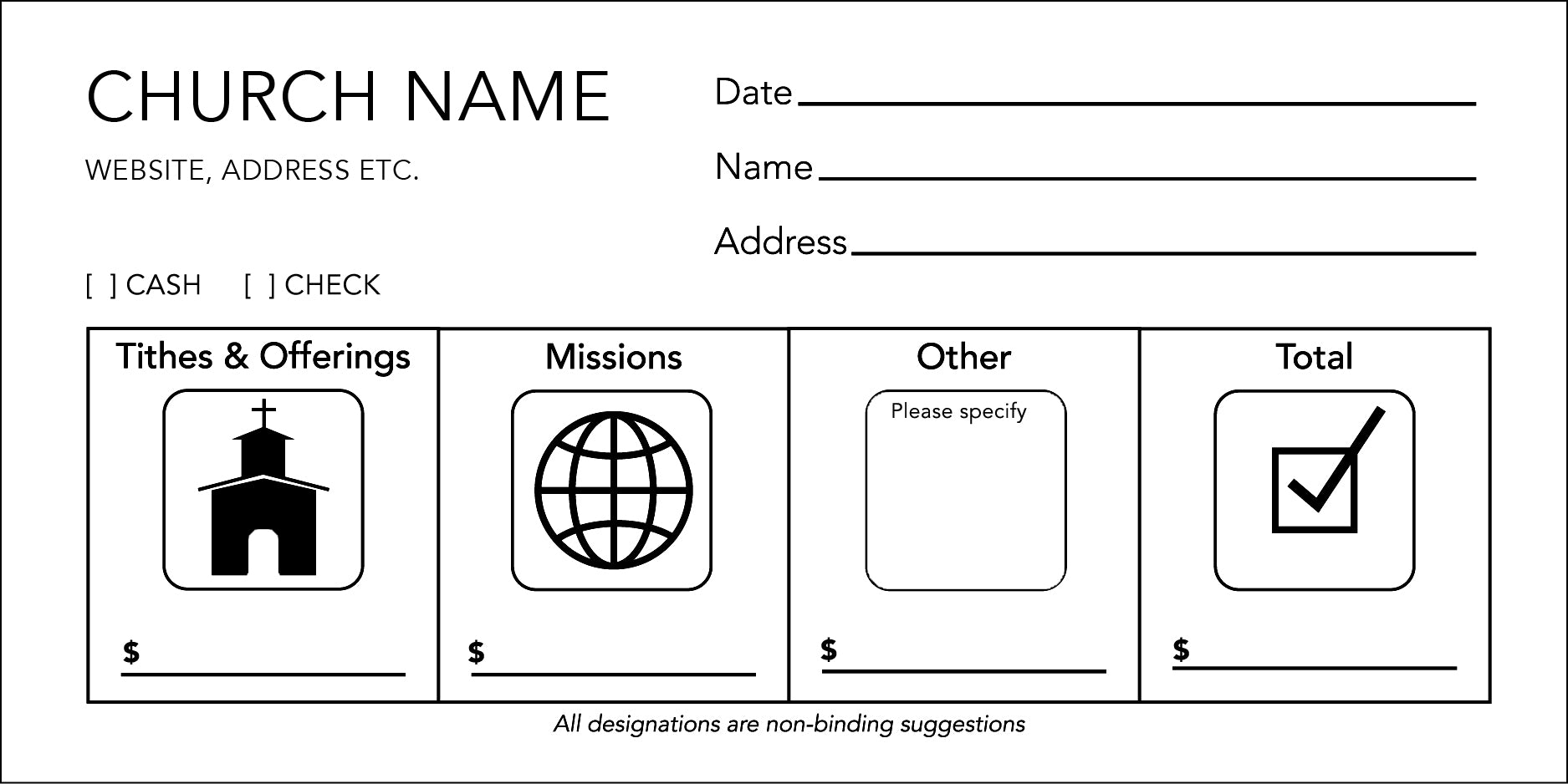 Custom Offering Envelope | MyOfferingEnvelope.com | Template 5