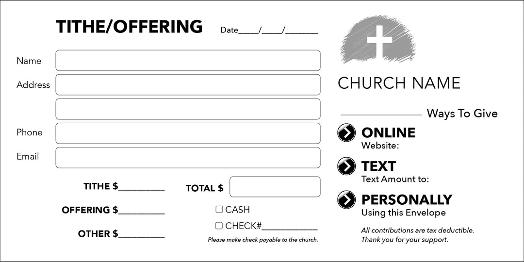 Custom Offering Envelope | MyOfferingEnvelope.com | Template 6