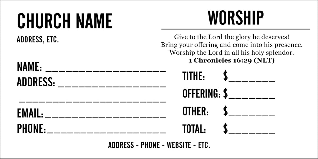 Custom Offering Envelope | MyOfferingEnvelope.com | Template 9