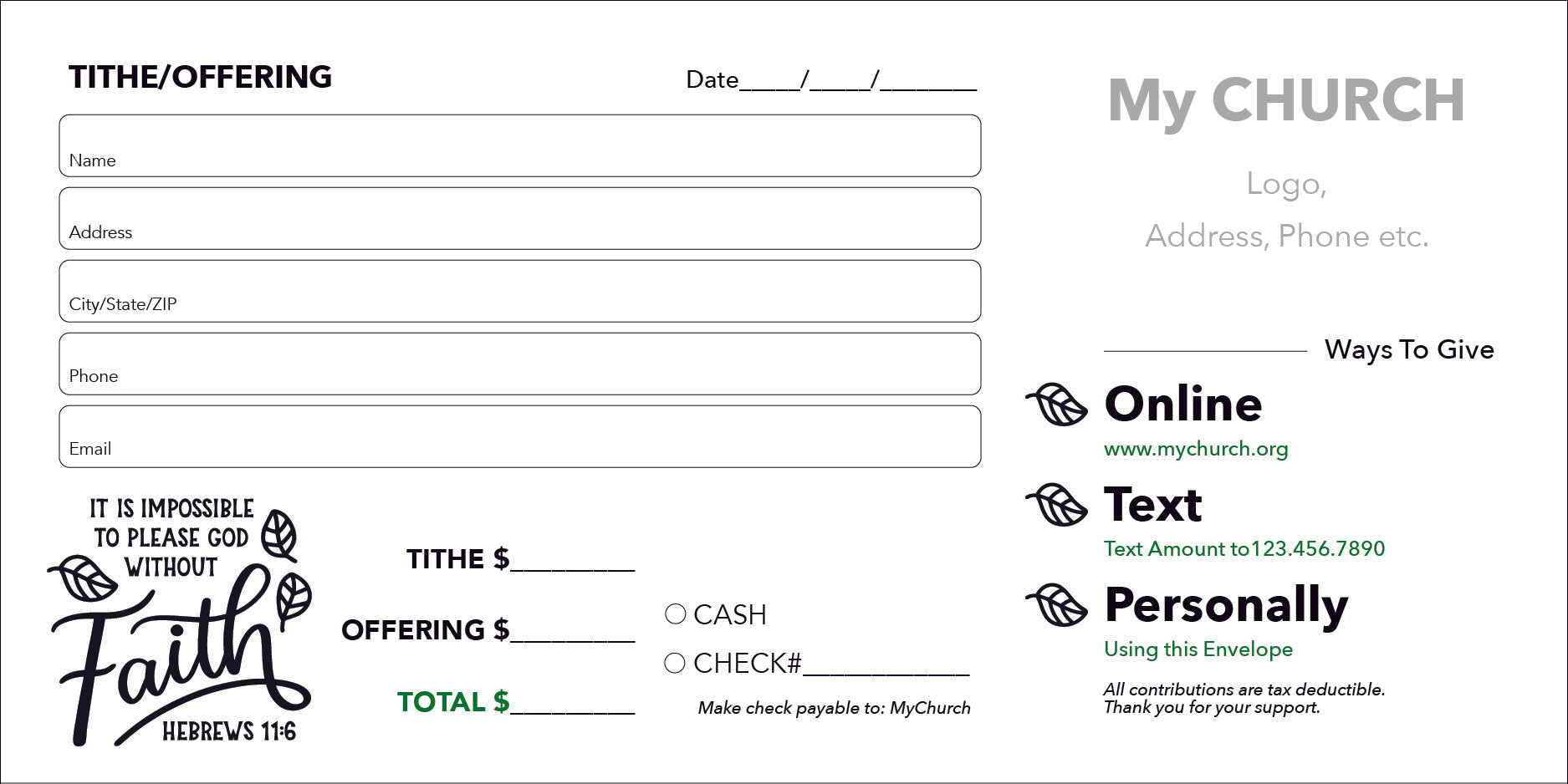 Custom Offering Envelope Design Service Template 05