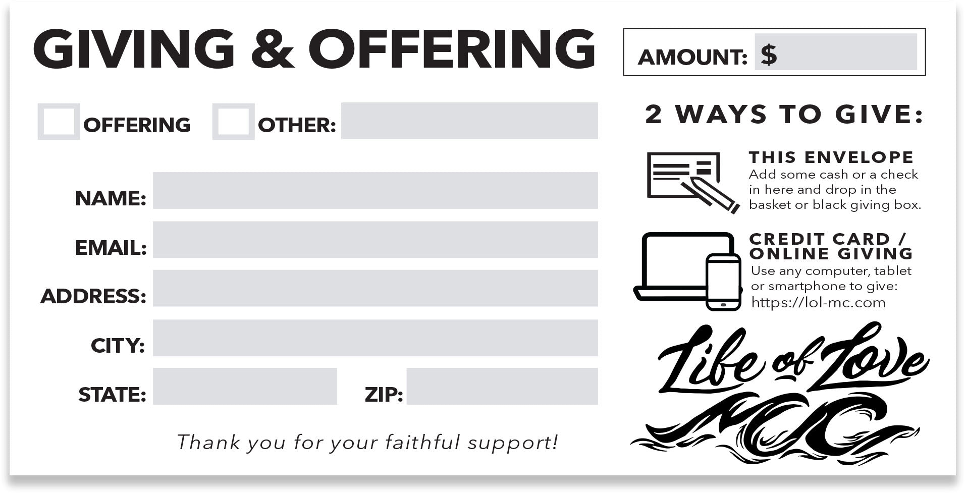 Design Custom Offering Envelope from Scratch | MyOfferingEnvelope.com